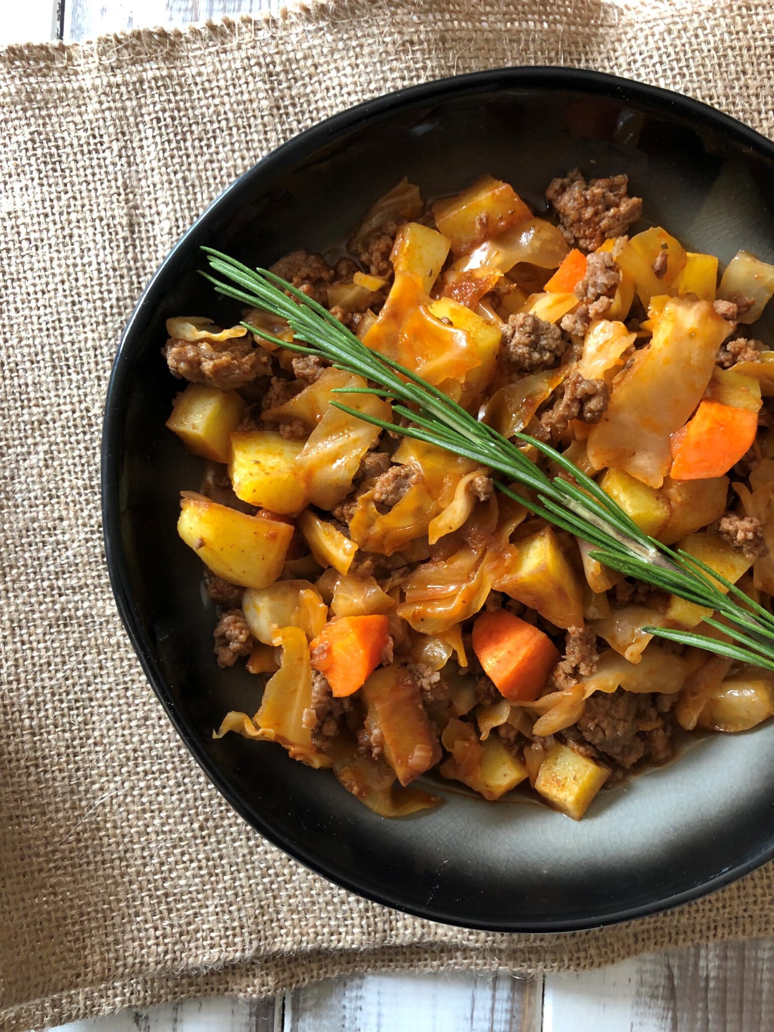 Spitzkohl Hack Pfanne
